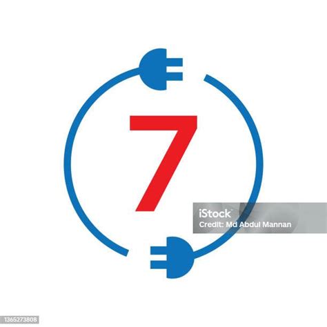 썬더 볼트 편지 7 전기 로고 전기 산업 전원 사인 전기 볼트 에 7 편지 로고 벡터 전력 에너지 번개 전기 뇌우에 대한 스톡 벡터 아트 및 기타 이미지 Istock