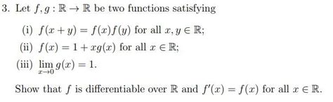 Solved Let F G RR Be Two Functions Satisfying I Chegg Com