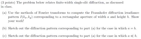 Solved Points The Problem Below Relates Finite Width Chegg