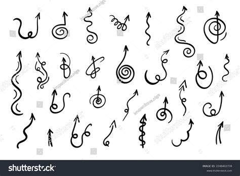 Arrows Set Hand Drawn Direction Indicator Stock Vector Royalty Free Shutterstock
