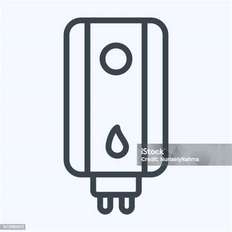 아이콘 온수기 주방 가전 기호에 적합합니다 선 스타일 편집 가능한 간단한 디자인 디자인 템플릿 벡터 간단한 그림 0명에 대한