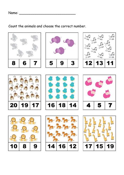 Counting 1 20 Interactive Worksheet
