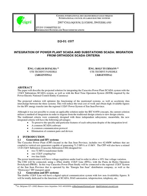 Integration Of Power Plant Scada And Substations Scada Migration From Orthodox Scada Criteria