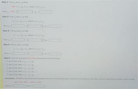 Solved Use The Extended Euclidean Algorithm To Find The