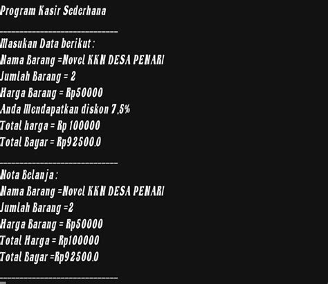 Membuat Program Kasir Dengan Java By Olfin Ulum Medium