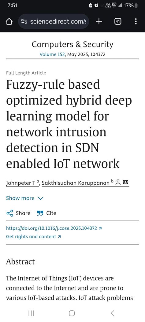 Dr Sakthi Sudhan Karuppanan On Linkedin Cybersecurity Iot Deeplearning Research
