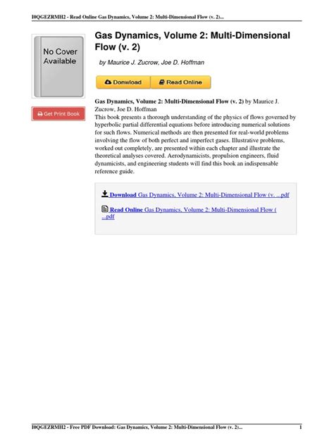 gas dynamics volume multi dimensional flow 0471018066 pdf pdf