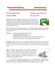 Physics Lab B Docx Physics General Physics Laboratory Exercise B Scientific