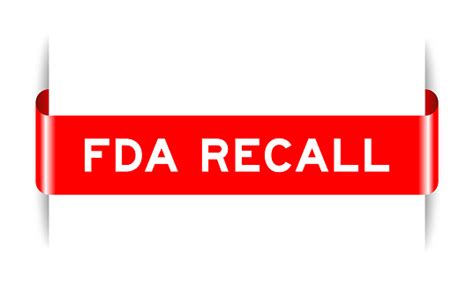 Spanduk Label Yang Disisipkan Warna Merah Dengan Kata Fda Recall Pada Latar Belakang Putih