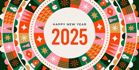 메리 크리스마스와 새해 복 많이 받으세요 현대 추상 미니멀리스트 기하학적 스타일 평면 만화 스타일의 크리스마스 다채로운 그림