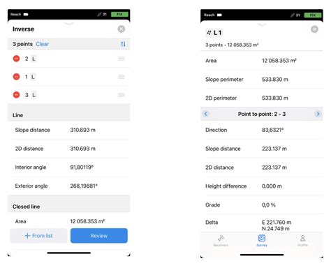Enhanced Offset Display In Line Stakeout And 3 Point Angle Calculation
