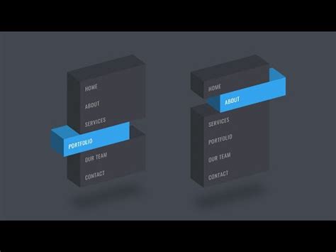 CSS Isometric Menu Hover Effects @Online Tutorials Html CSS 3D Menu ...