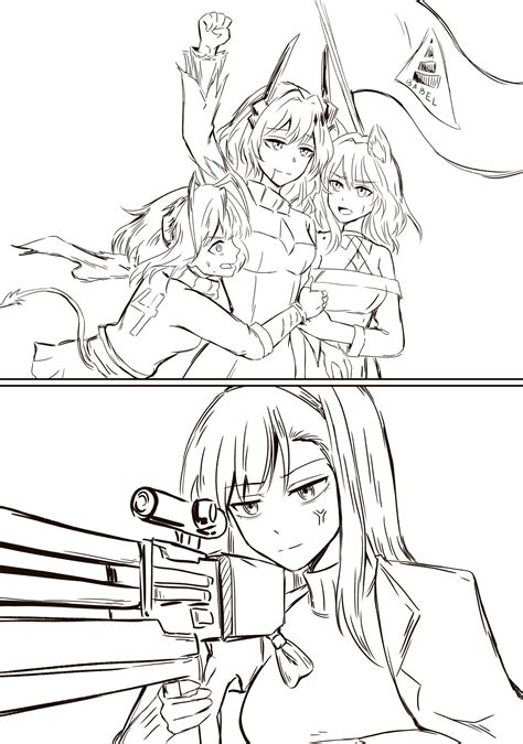 kal tsit w theresa and priestess arknights drawn by selverna