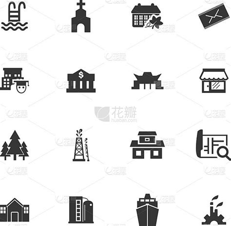 基础设施的城市图标集