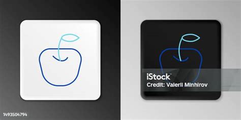 회색 배경에 격리 된 라인 애플 아이콘 잎 기호와 과일입니다 컬러풀한 아웃라인 컨셉 벡터 0명에 대한 스톡 벡터 아트 및 기타 이미지 Istock