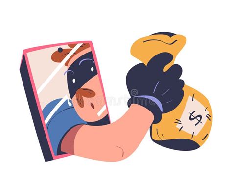 Masked Cyber Thief Hacker Stealing Money From Smartphone Cyber Security And Crime Spy Access