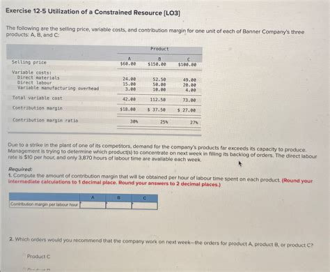 solved exercise 12 5 ﻿utilization of a constrained resource
