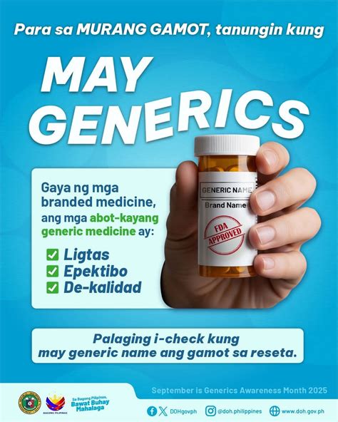 Bghmc Baguio Doh Generics Na Gamot Ligtas At Mabisa Facebook