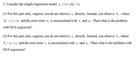 solved 5 consider the simple regression model y a bx