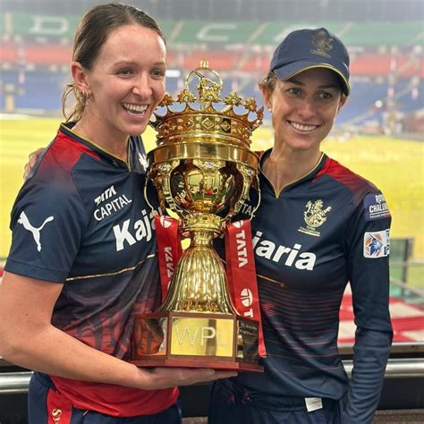 Rcb Players With The Wpl 2024 Trophy R Wpl