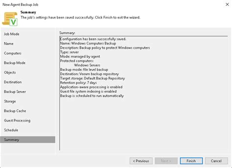 Step 14 Review Backup Job Settings Veeam Agent Management Guide