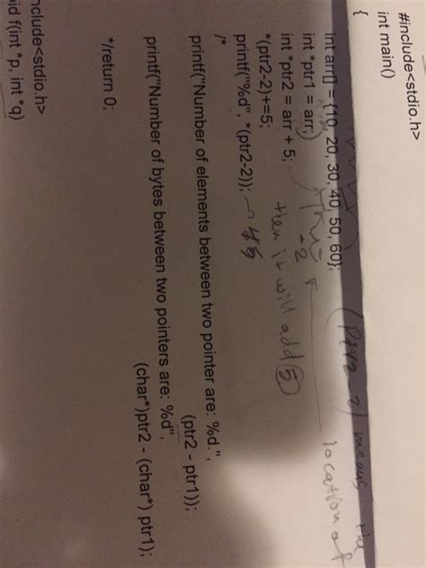 solved include int main lo cation int ptr arr int ptr2