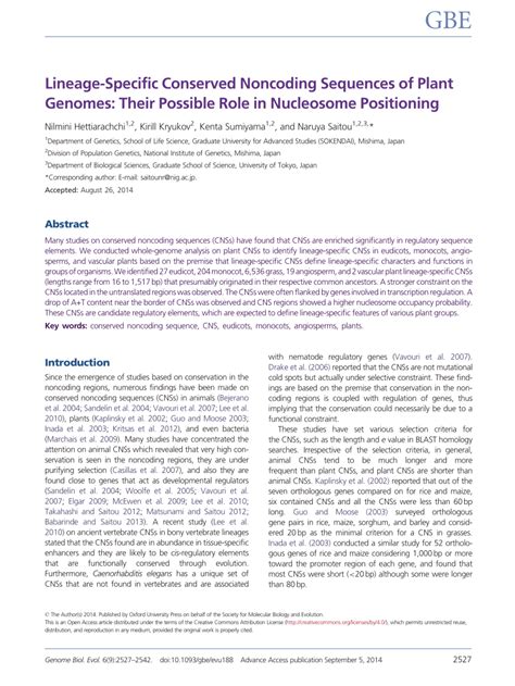 Pdf Analysis Of Conserved Noncoding Sequences Cnss In Plants