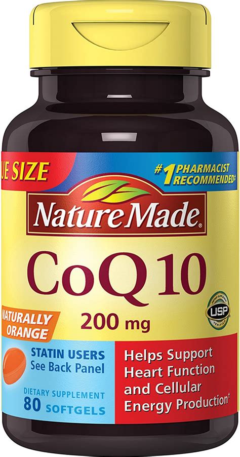 Nature Made Coq10 200 Mg Naturally Orangevalue Size 80 Countthe