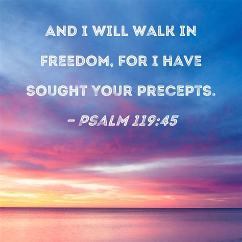 Psalm 119 45 And I Will Walk In Freedom For I Have Sought Your Precepts