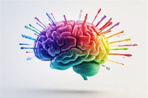 Colorful Human Brain Explosion Cognitive Overload And Creative Inspiration For World Mental