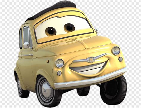 베이지 디즈니 자동차 캐릭터 일러스트 루이지 메이터 카 2 루이지 소형 자동차 빈티지 자동차 Png Pngegg
