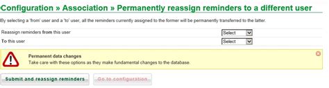 config permanently reassign reminders prelude software help