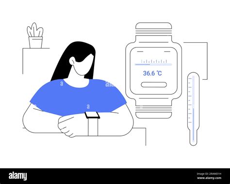 Smartwatch Body Temperature Monitoring Abstract Concept Vector Illustration Stock Vector Image