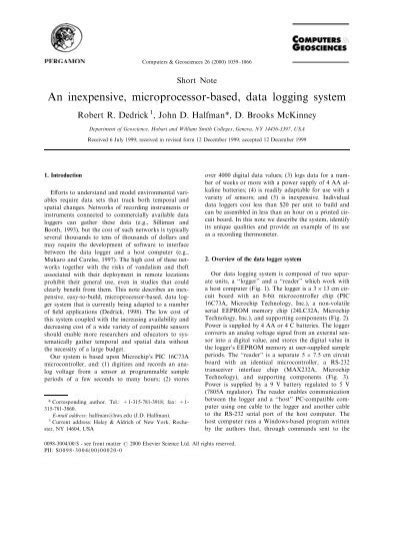 An Inexpensive Microprocessor Based Data Logging System People