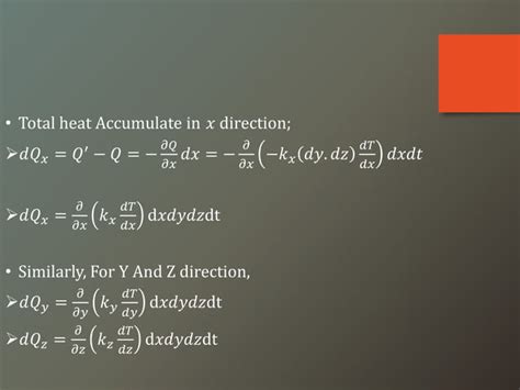 Heat Conduction Equation Pptx Physics Science