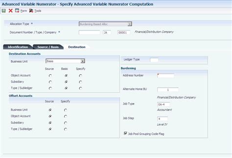 Setting Up Advanced Variable Numerator Allocations