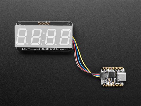 assembled adafruit 0 56 4 digit 7 segment display w i2c backpack qt