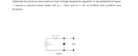 Solved Determine The Minimum And Maximum Input Voltage