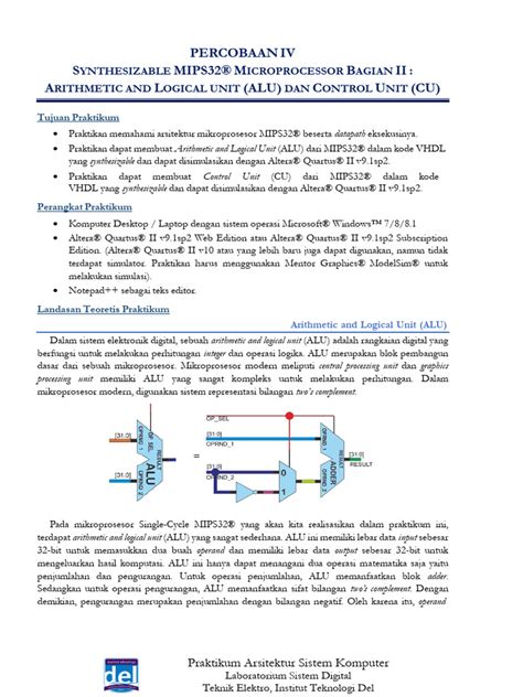 Modul4arithmeticandlogicalunitaludancontrolunitcu Pdf