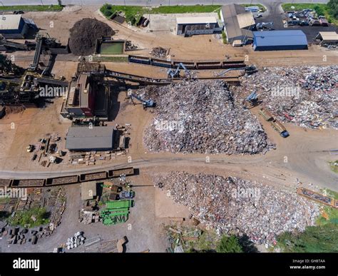 Iron Raw Materials Recycling Pile Work Machines Metal Waste Junkyard