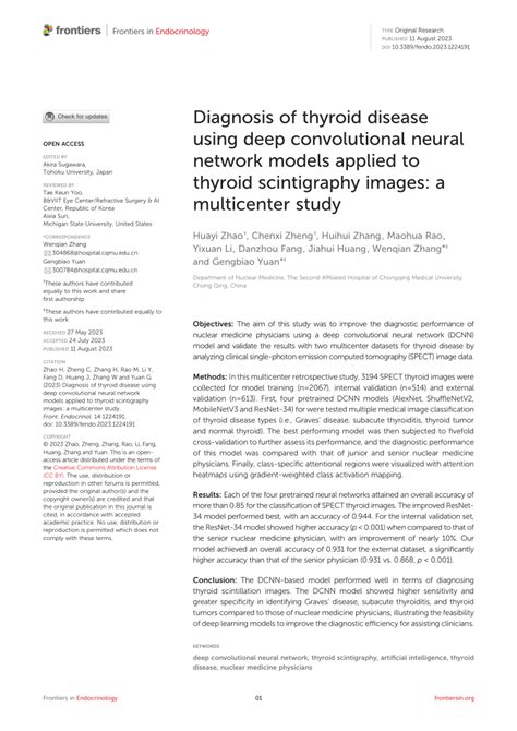 pdf diagnosis of thyroid disease using deep convolutional neural