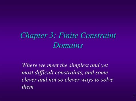 Chapter 3 Finite Constraint Domains Ppt Download