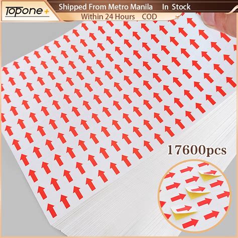 17600pcs Self Adhesive Red Arrow Stickers Defect Indicator Mistake Marking Labels Reject Sticker