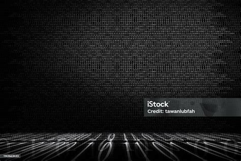 Technology And Abstract Background From Numbers In Row Pattern Binary