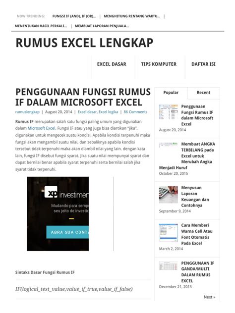 tutorial lengkap fungsi rumus if dalam microsoft excel pdf