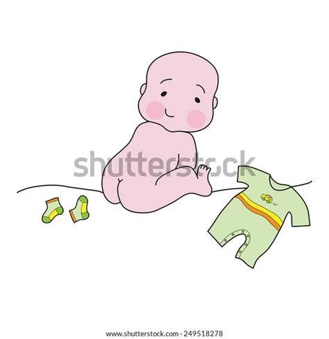 Naked Baby Clothes Cartoon Illustration Your Stock Illustration Shutterstock