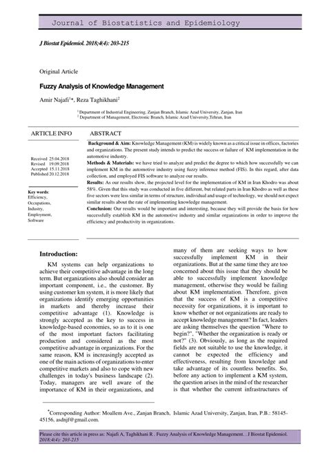 pdf fuzzy analysis of knowledge management