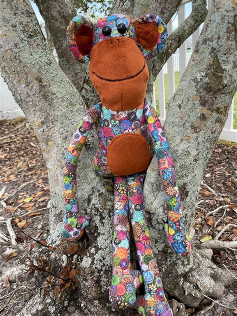 Monkeys Stuffed Monkeys Designer Fabric Monkeys Floppy And Playful