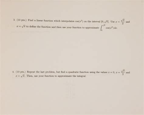 solved 3 10 pts find a linear function which interpolates