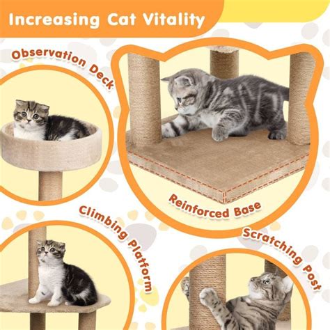 Advwin 101cm Cat Tree Tower Scratching Post Scratcher Condo House Bed